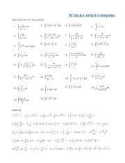 Methods Of Integration Worksheet Pdf Course Hero
