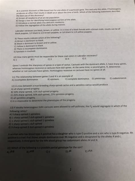 Solved A Scientist Discovers A DNA Based Test For One Chegg Com