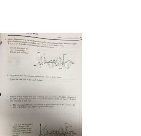 Solved Electromagnetic Waves Physics Tutorial PLEASE GIVE Chegg