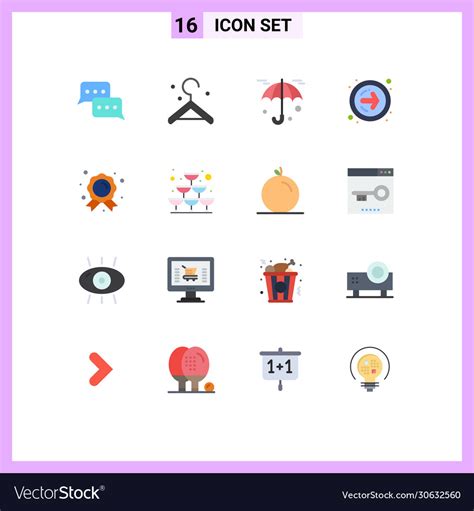 Editable Line Pack 16 Simple Flat Colors Vector Image