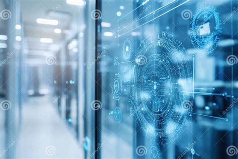 Advanced Data Center Technology Showcasing Server Management And Connectivity Stock Image