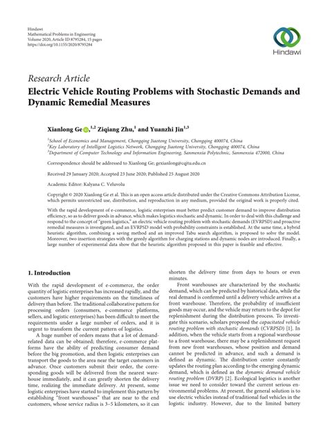 Pdf Electric Vehicle Routing Problems With Stochastic Demands And Dynamic Remedial Measures