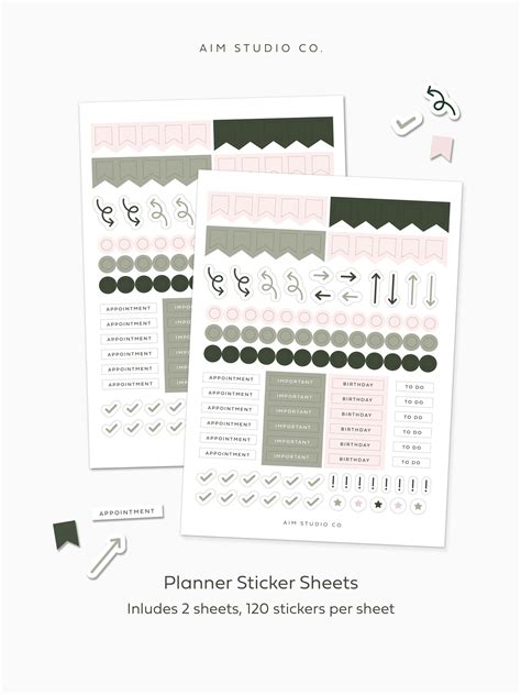 Planner Stickers Sheets Stationery And Office Desk Accessories Aim