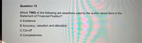 Solved Which Two Of The Following Are Assertions Used By The