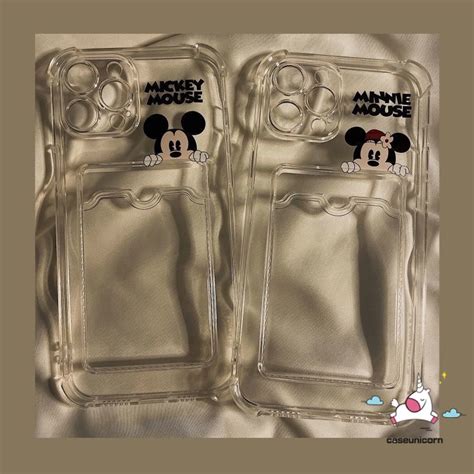 เคสโทรศัพท์มือถือแบบนิ่ม Tpu ใส กันกระแทก ลายมิกกี้ มินนี่เมาส์ พร้อม