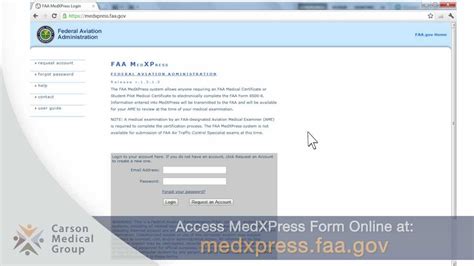 How To Fill Out Faa Medxpress Form Online Carson Medical Group Youtube