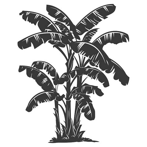 Premium Vector Silhouette Banana Tree Black Color Only