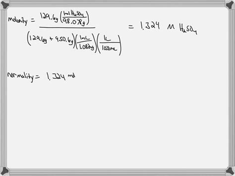 Solved Calculate The Molarity Normality And Percent Composition Of A Solution That Contains