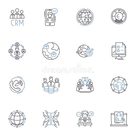 Cross Cultural Enterprise Line Icons Collection Diversity Globalization Adaptation Language