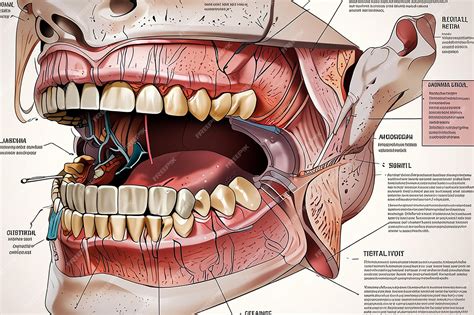 This Is Detailed Medical Illustration Of Human Oral Anatomy Showcasing
