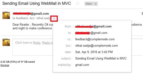 Sending Emails In Aspnet Mvc