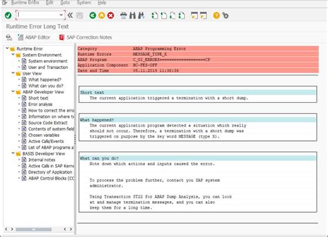 dump message type x program c oi errors sap community