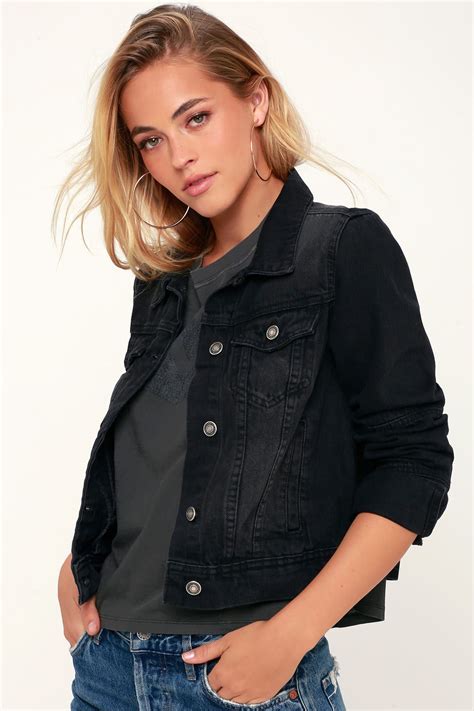 Rumors Washed Black Denim Jacket Everyday Washed Black Denim Jacket