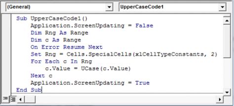 Vba To Convert Text From Lower To Uppercase