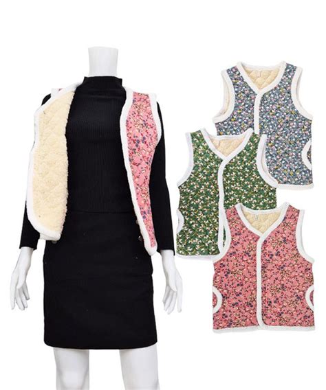 블루벨 여성 꽃무늬털조끼 할머니옷 촌캉스룩 여자누빔패션 촌캉스 할매 김장조끼 에이블리