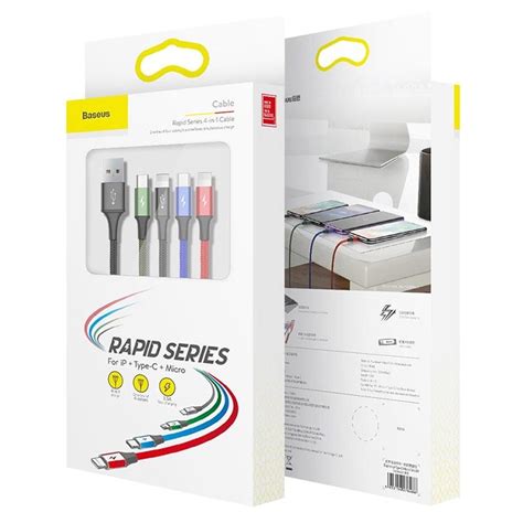 Baseus Rapid Series In Data And Charging Cable M Black Otc Lk