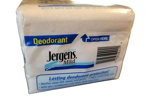 3 Vintage Nos 1996 Jergens Mild White Bath Size Deoderant Bar Soap 4