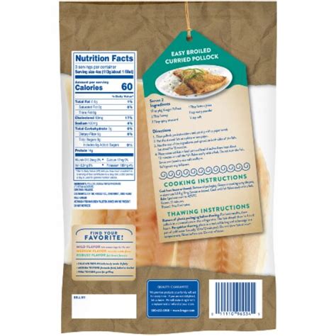 Kroger® Wild Caught Boneless And Skinless Frozen Pollock Fillets 12 Oz Kroger