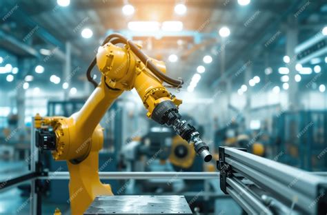 Robotic Arm Assembling Product In Automated Factory Premium Ai Generated Image
