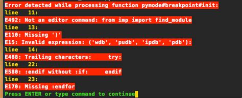 Some Error Message When Starting Vim But Pymode Seems To Be Working Issue Python Mode