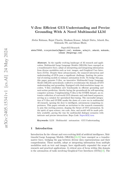 Pdf V Zen Efficient Gui Understanding And Precise Grounding With A Novel Multimodal Llm
