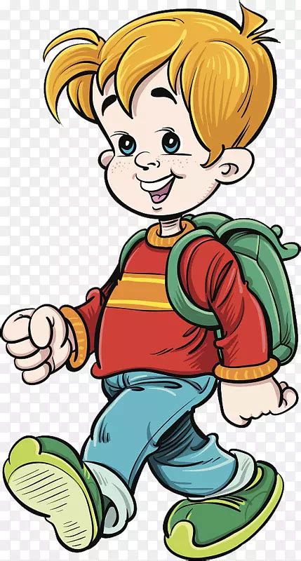 可爱人物插图背书包的小男孩png图片素材下载图片编号qwjedvgy 免抠素材网