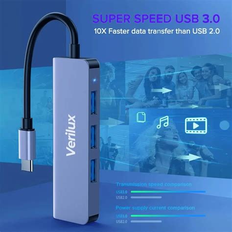 Verilux 4 In 1 Aluminum USB Type C Hub At 682 Piece Usb Hub In New Delhi ID 2849173965291