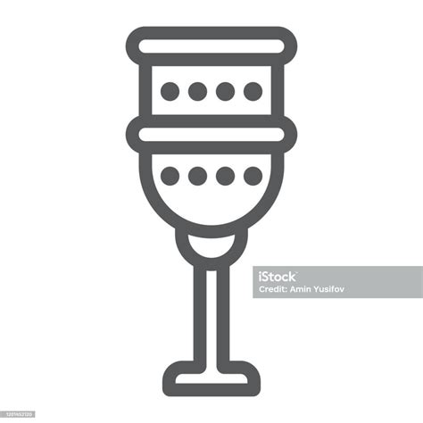 거룩한 성배 선 아이콘 종교와기도 종교 컵 기호 벡터 그래픽 흰색 배경에 선형 패턴 Eps 10 0명에 대한 스톡 벡터 아트 및 기타 이미지 Istock