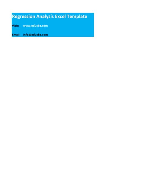 Regression Analysis Excel Template Pdf Errors And Residuals