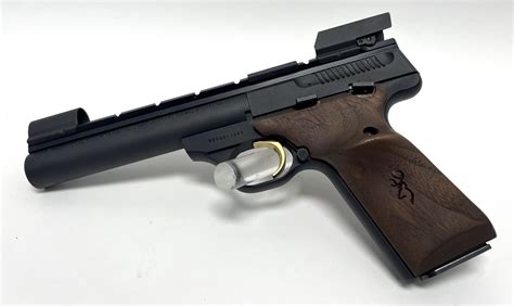 Used Browning Buckmark Target 22lr 55 Blued Barrel Wood Grips