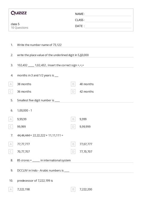 50 Patterns In Three Digit Numbers Worksheets For 5th Class On Quizizz Free And Printable