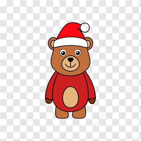 크리스마스와 새해 휴일 개념 산타클로스 빨간 모자를 쓴 귀여운 곰 벡터 크리스마스 휴가 행복하다 Png 일러스트 및 벡터 에 대한 무료 다운로드 Pngtree