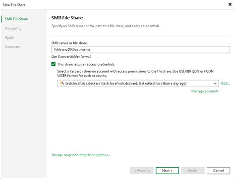 Step 2 Specify Path To Smb File Share And Access Credentials User Guide