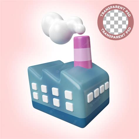 premium psd factory 3d illustration icon