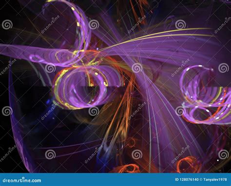 Abstract Digital Fractal Chaos Science Magic Shape Energy Decoration