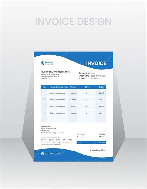 Premium Vector Modern And Simple Invoice Design Template