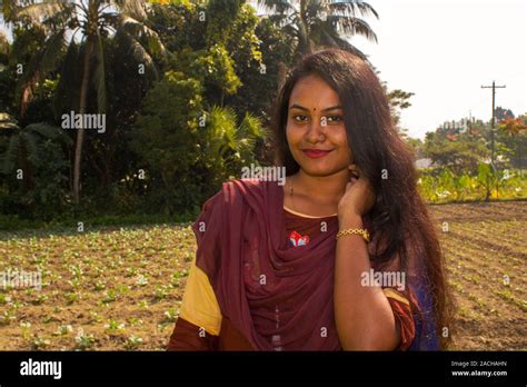 Portrait Of A Cutebrownplayful Girl Bangladeshi Or South Asianshe
