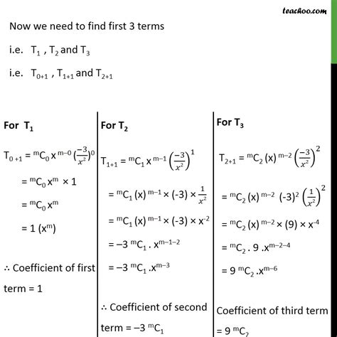 Example Sum Of Coefficients Of First Three Terms Examples