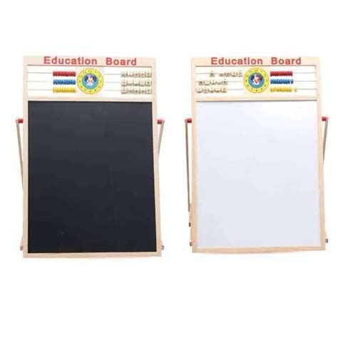 Образователна дъска Дървена Многофункционална с 2 страни за писане Статив Калкулатор