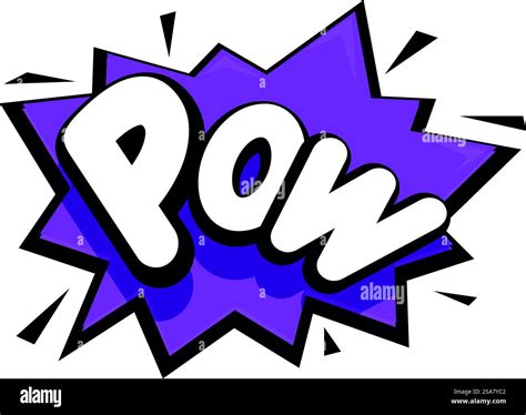 Purple And White Cartoon Pow Comic Book Style Expression With A