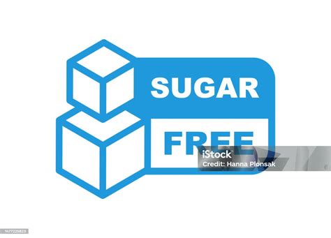 설탕 무료 아이콘입니다 설탕이 첨가 된 제품 라벨이 없습니다 건강 한 음식 표시입니다 천연 제품 및 유기농 식품 배지 벡터 그림입니다 0에 대한 스톡 벡터 아트 및 기타