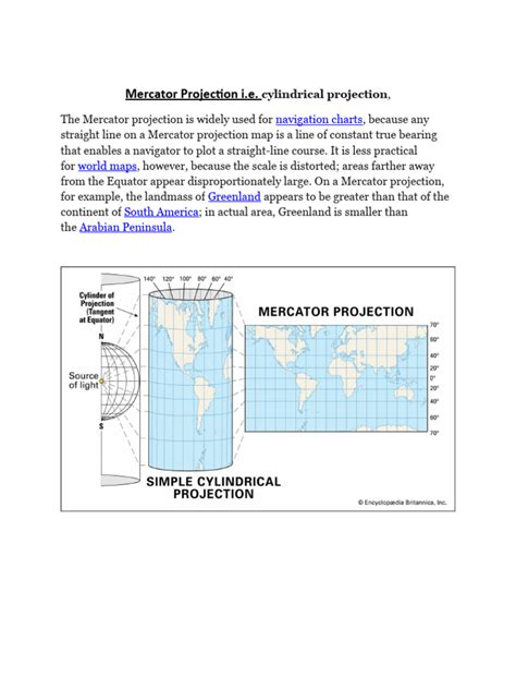 Mercator Projection Ie Cylindrical Projection Pdf