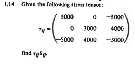 Solved I Given The Following Stress Tensor Chegg