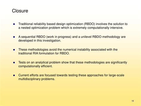 Ppt Efficient Methodologies For Reliability Based Design Optimization