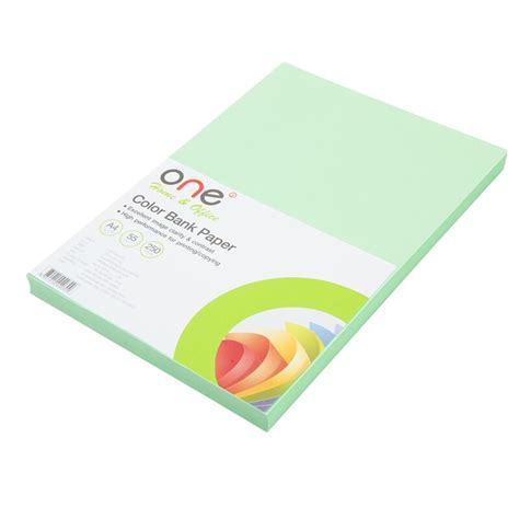 กระดาษแบงค์สี A4 55แกรม เขียว แพ็ค250แผ่น One Green Color Bank Paper A4 55 Grams 250 Sheets