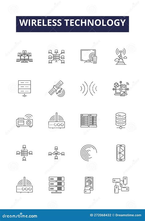 Wireless Technology Line Vector Icons And Signs Technology Radio Gsm