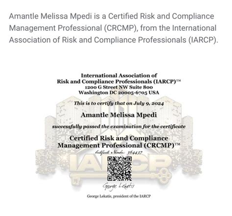 Amantle M Mpedi Cbcacrcmp On Linkedin Thrilled To Announce That Ive Completed My