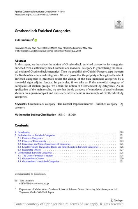 Grothendieck Enriched Categories