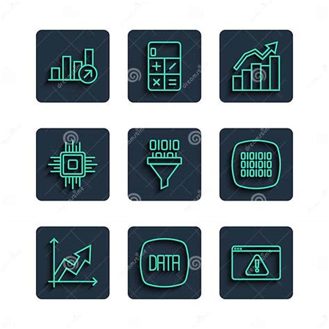Set Line Financial Growth Data Analysis Browser With Exclamation Mark