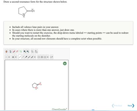 Solved Draw A Second Resonance Form For The Structure Shown Chegg Com